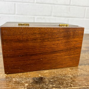 Vintage Wooden Recipe Box With Lid Solid Walnut Box File Organizer for ...