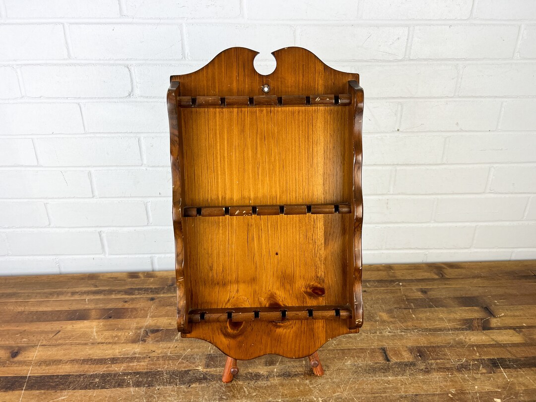 Vintage Wood Souvenir Spoon Rack for Collectible Spoons Holds 18 Small ...