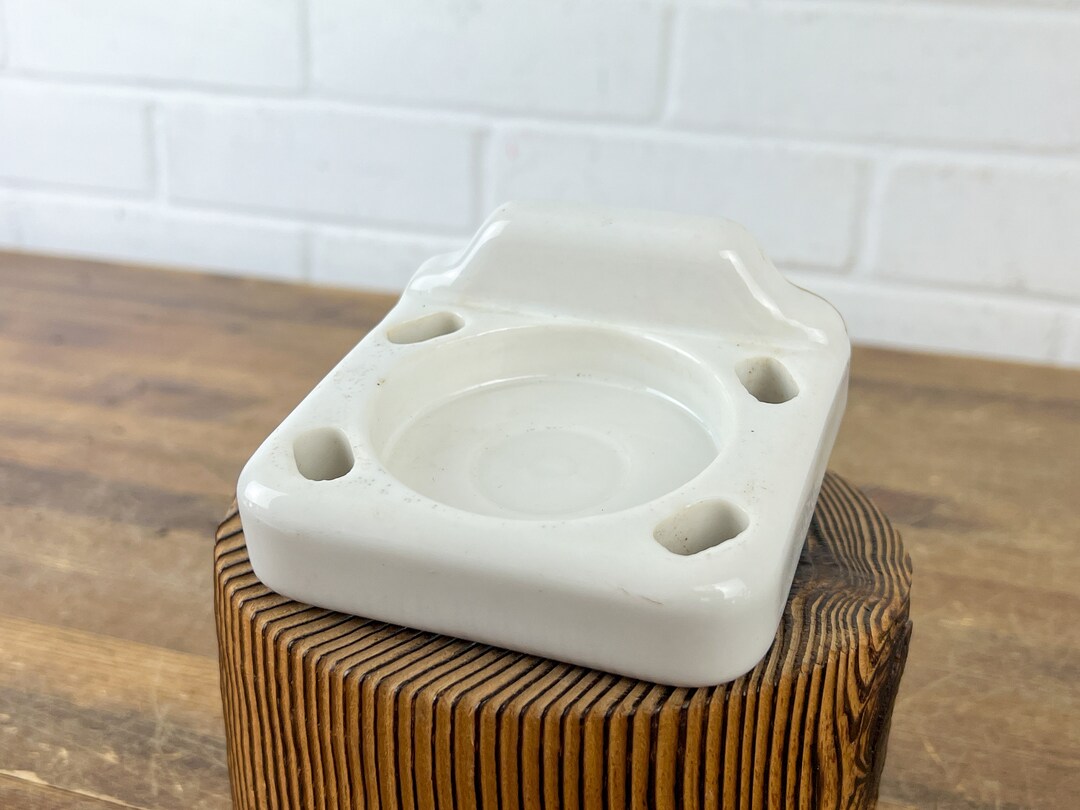 Vintage White Porcelain Wall Toothbrush Holder With Bathroom Cup Holder ...