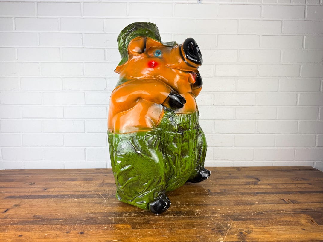 Giant 1976 Continental Studios Piggy Bank | 2-foot Chalkware Pig in ...