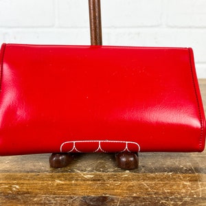 Vintage Red Vinyl Checkbook Wallet Checkbook Cover for Women Wide ...