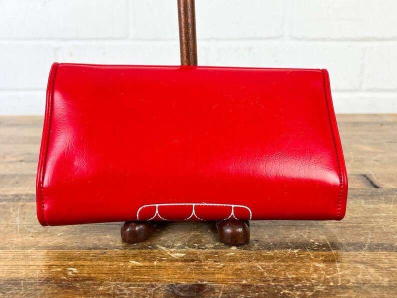 Vintage Red Vinyl Checkbook Wallet Checkbook Cover for Women Wide ...