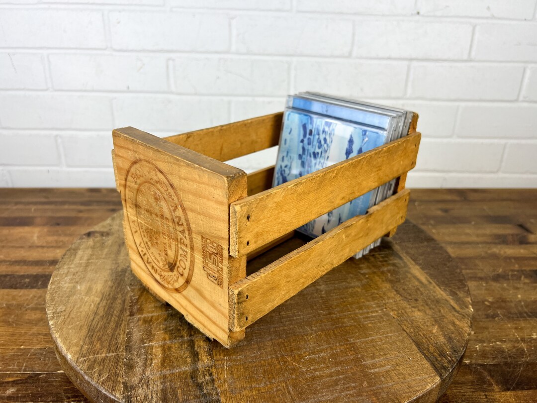 Vintage Napa Valley Wood Storage Display Container or CD Holder Storage ...