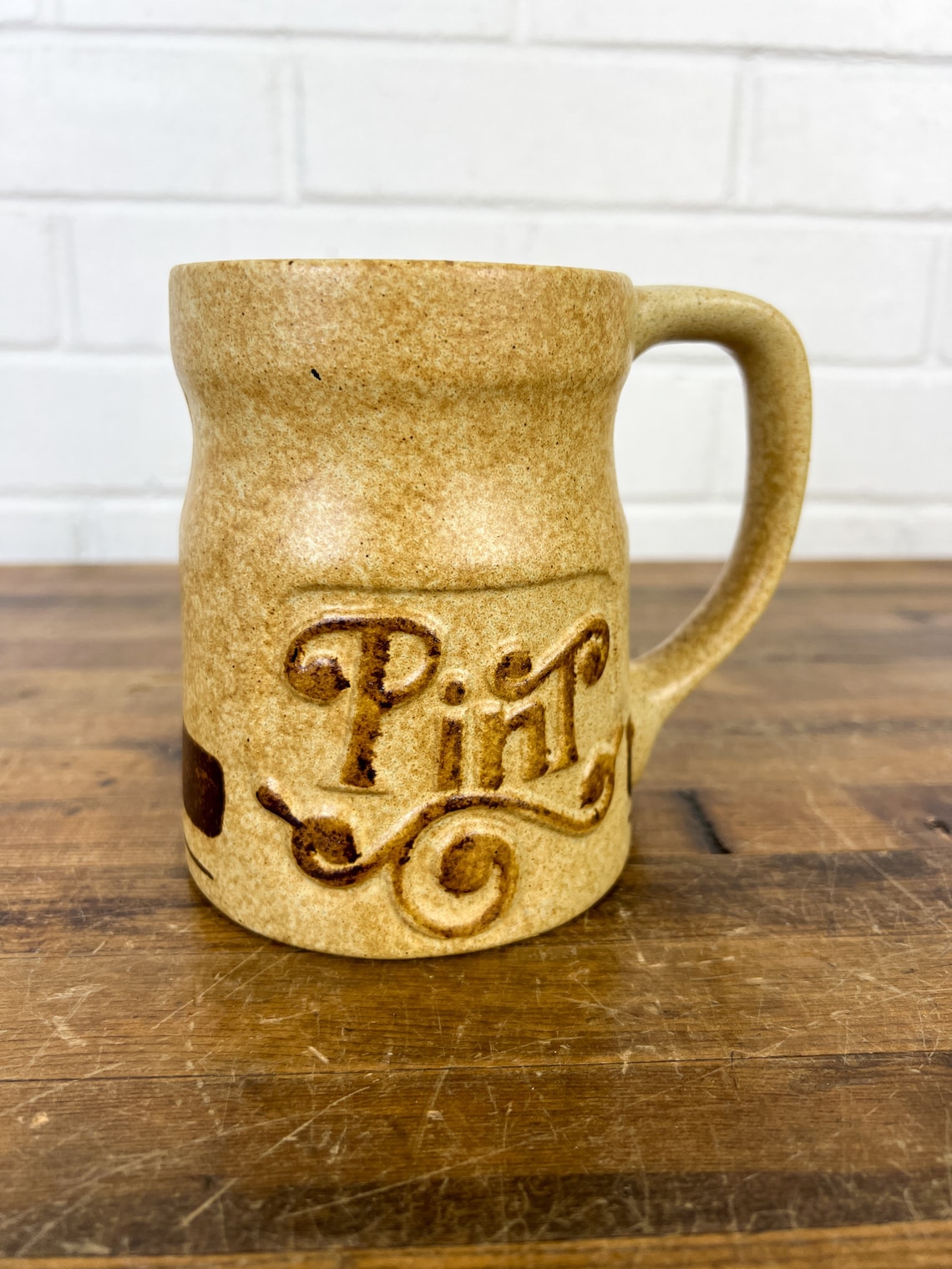 Vintage Pottery Pint Beer Mug With the Word Pint on It - Etsy