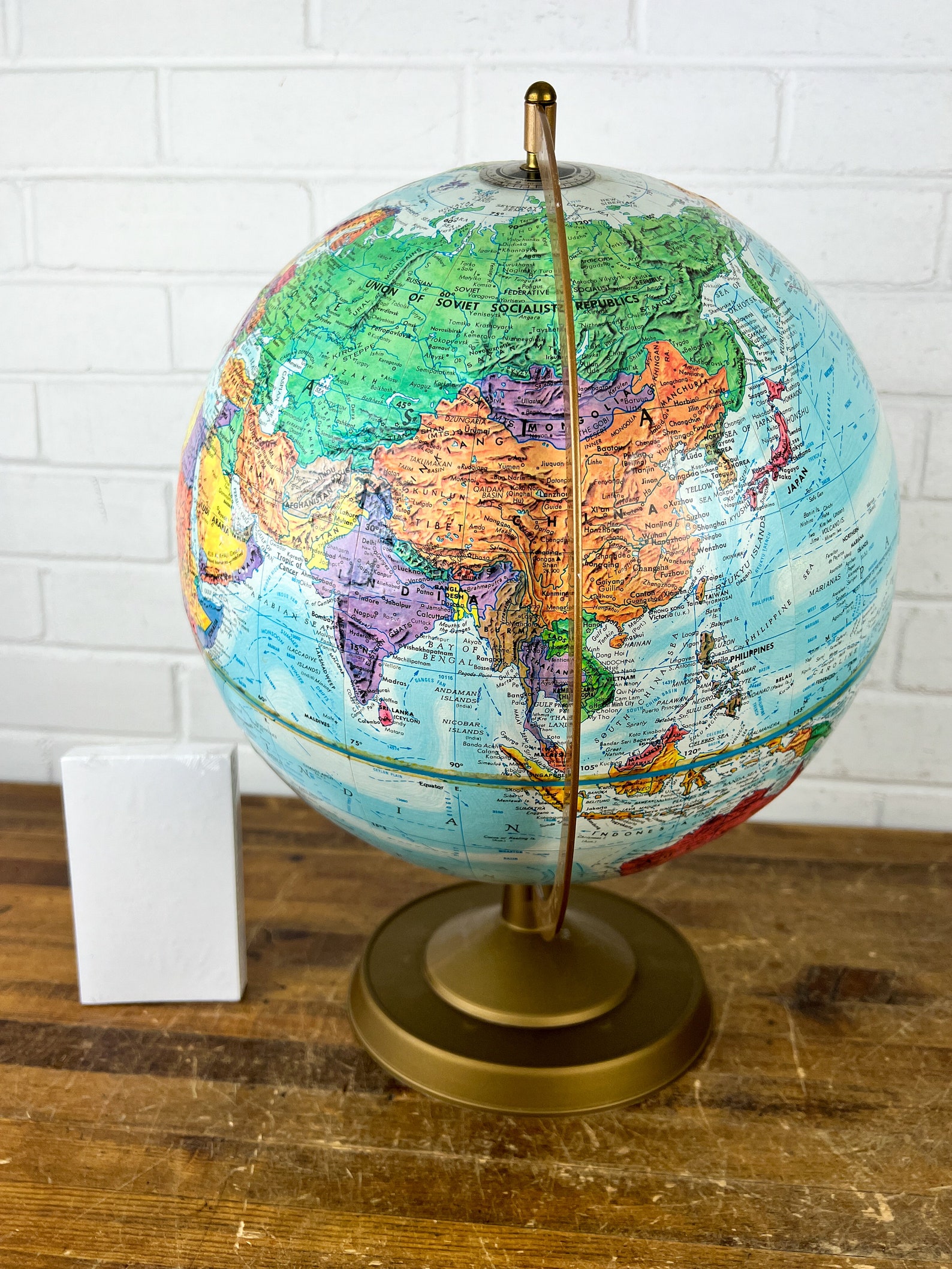Vintage Replogle 12 Inch World Globe With Stand Authentic Vintage ...