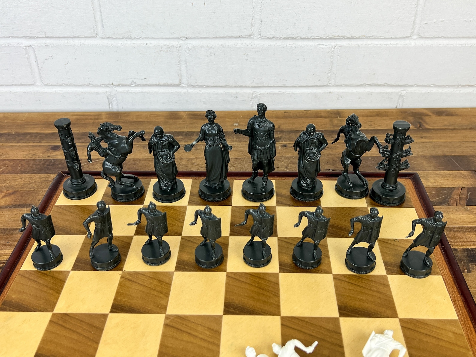 Vintage Wooden Chess Board W/ Classic Games Ancient Rome Chess - Etsy