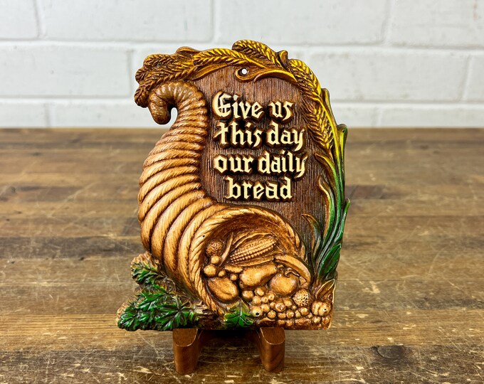 Small Vintage Lords Prayer Wall Plaque With Quote Give Us This Day Our ...
