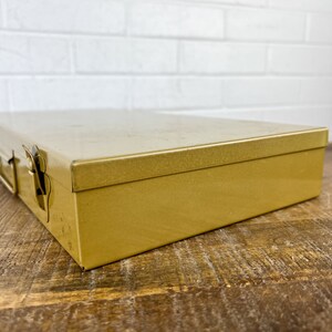 Vintage Light Gold Metal 35mm Slide Box With Latch and Handle Projector ...