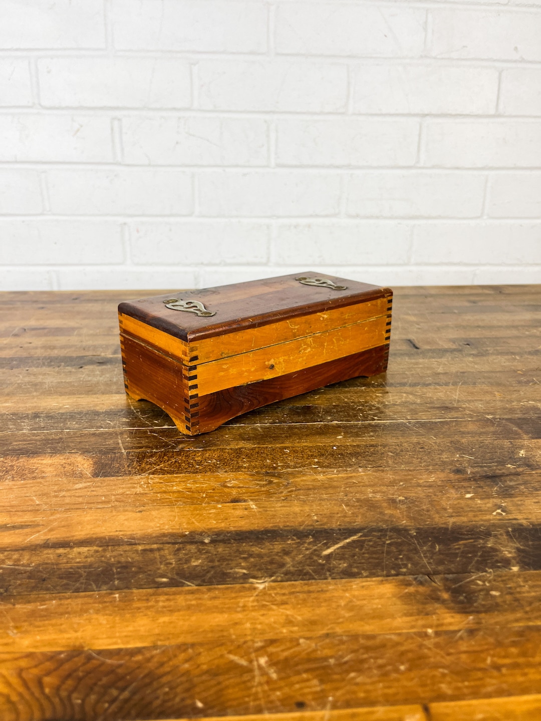 Distressed 8x4 Vintage Cedar Box With Lid Metal Accents - Etsy