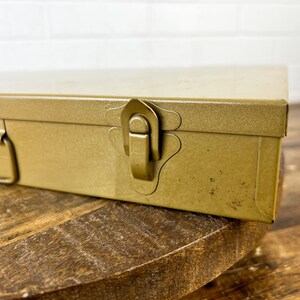 Vintage Light Gold Metal 35mm Slide Box With Latch and Handle Projector ...