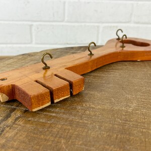 Vintage Vertical Wood Key Holder Shaped Like a Key With 5 Hooks Wooden ...