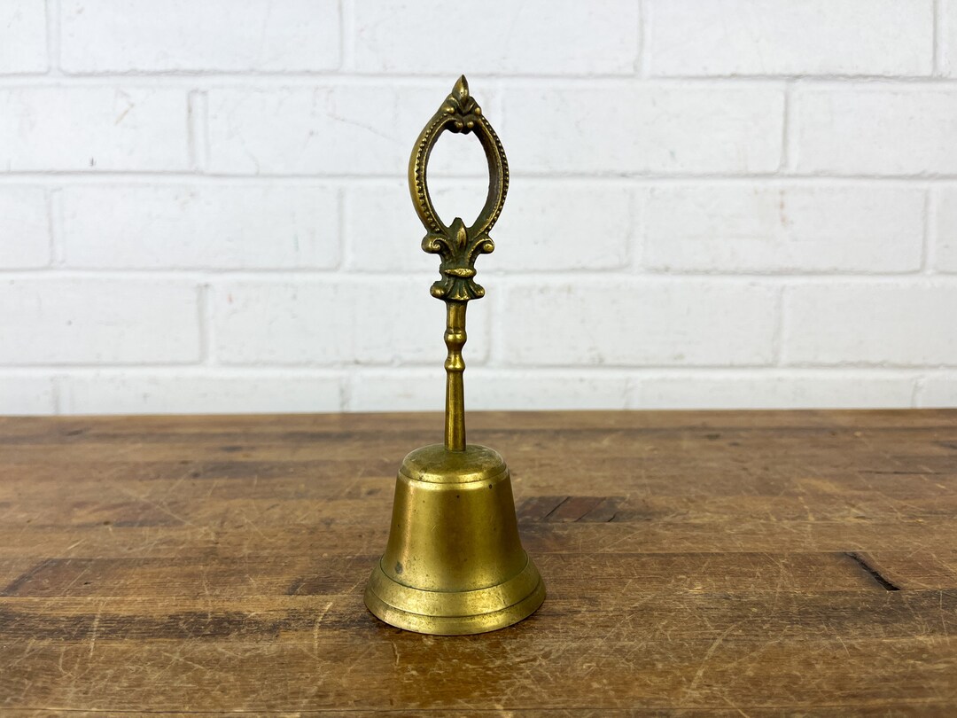 Vintage Handheld Brass Bell With an Ornate Handle - Etsy