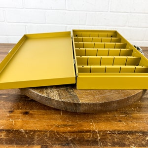 Vintage Yellow Metal 35mm Slide Box With Latch and Handle Projector ...