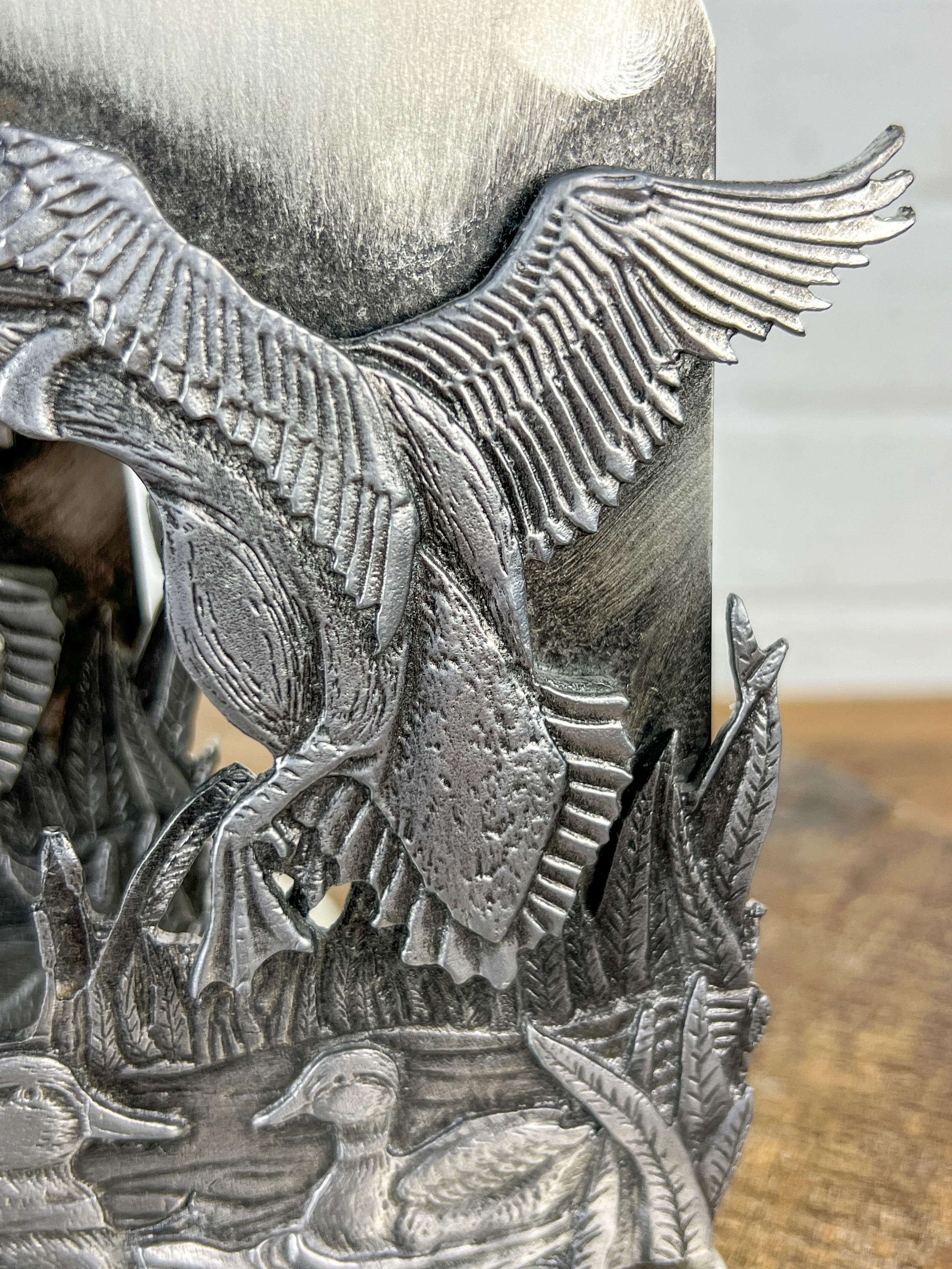 Pair of Vintage Pewter Duck Bookends Matching Set Silver Bookends Book ...