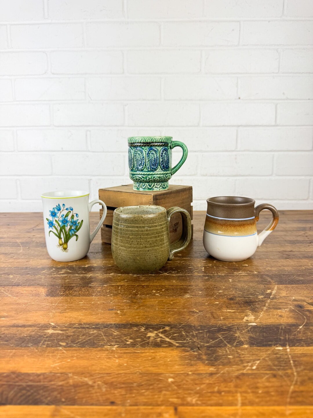 Set of 4 Vintage Coffee Mugs – Eclectic Mix of Japan Ceramic Mugs ...