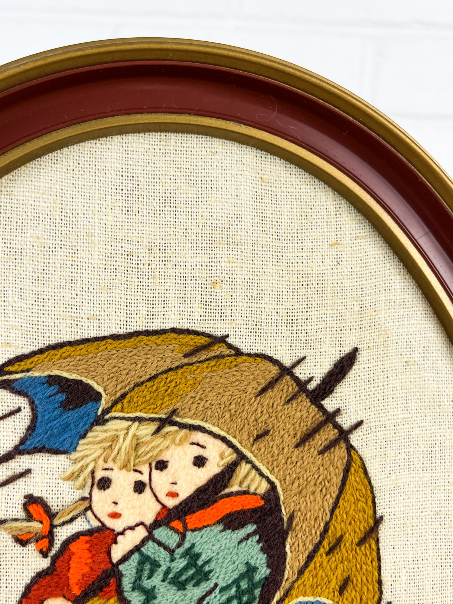 Vintage Hummel Crewel Embroidery in Frame Authentic Handmade - Etsy