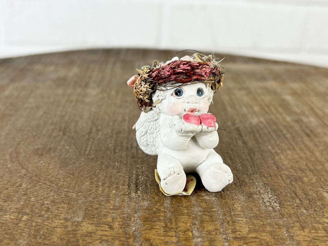 1990s Vintage Dreamsicles Angel Figurine White Porcelain Blue Eyed Baby ...