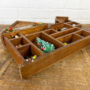 1970s Vintage Enesco Christmas House Shadow Box With Wooden Miniature ...