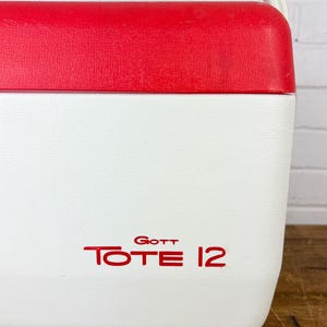 Vintage Gott Tote 12 Cooler – Red & White Ice Chest – 1980s Retro ...