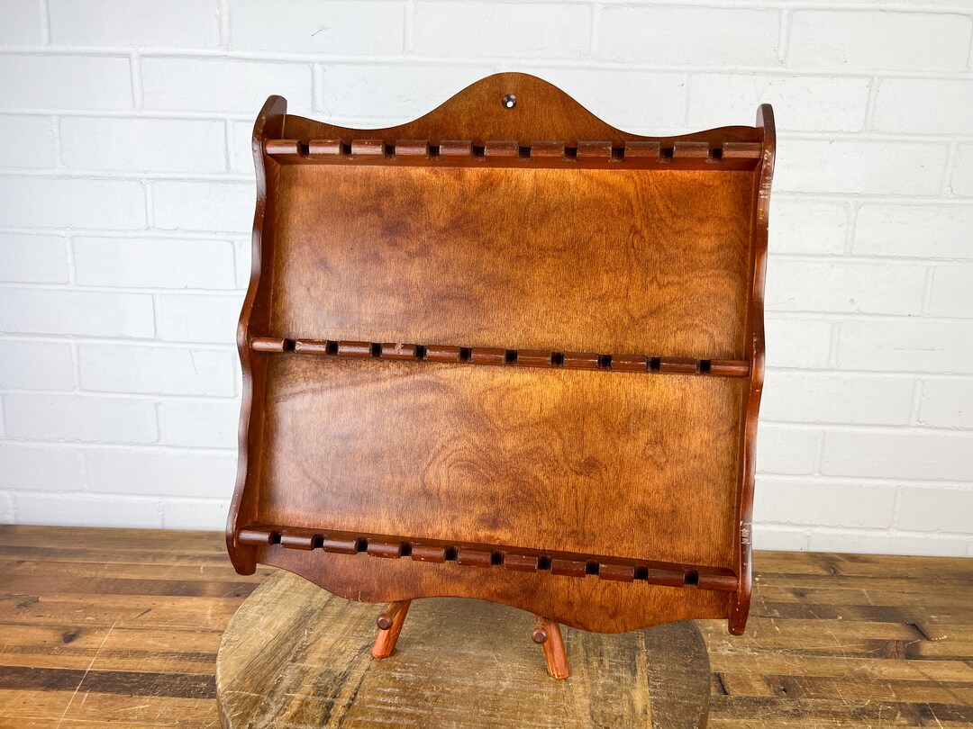 Vintage Wood Souvenir Spoon Rack for Collectible Spoons Holds 30 Small ...