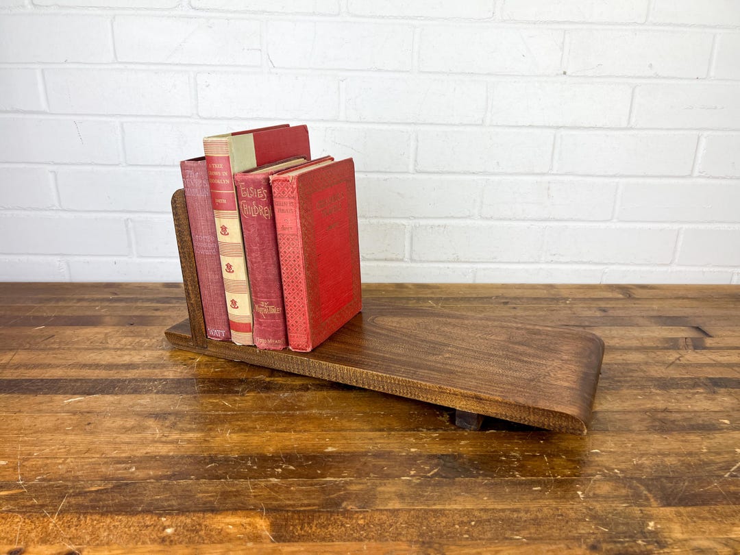 Vintage Handmade Wooden Slanted Tabletop Book Holder Wood Book Rack - Etsy