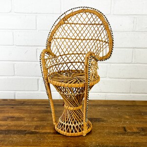 15" Small Vintage Bohemian Peacock Chair Perfect Chair for Doll Display ...