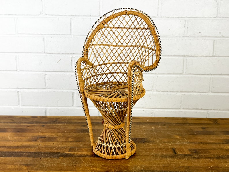 15" Small Vintage Bohemian Peacock Chair Perfect Chair for Doll Display ...