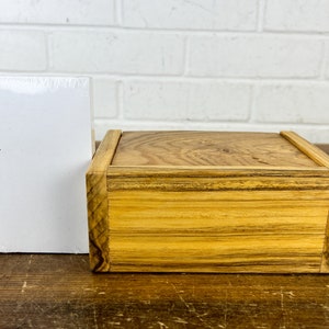 Vintage Handmade Wood Box With Lid Small Brown Wooden Rectangle Box ...