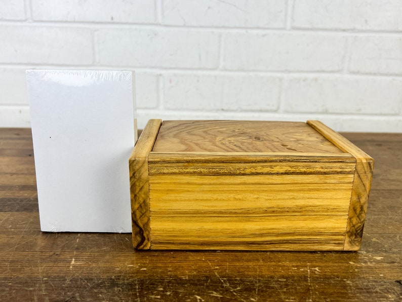 Vintage Handmade Wood Box With Lid Small Brown Wooden Rectangle Box ...
