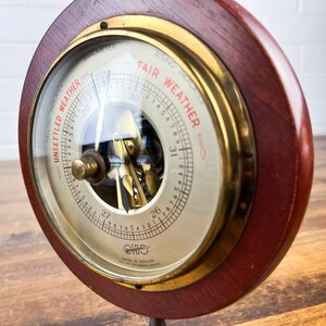 Vintage Wood Barometer With Brass by Ohio Company Made in England ...