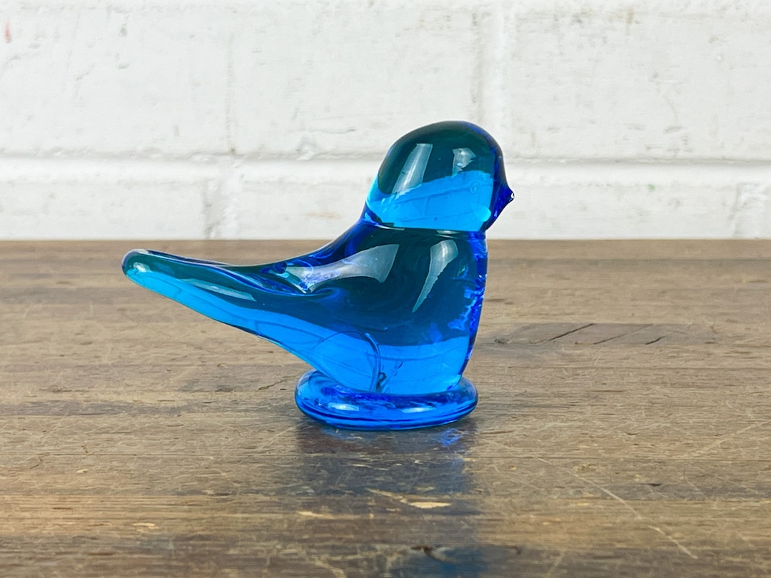 1995 Vintage Bluebird of Happiness Glass Figurine Authentic Vintage Leo ...