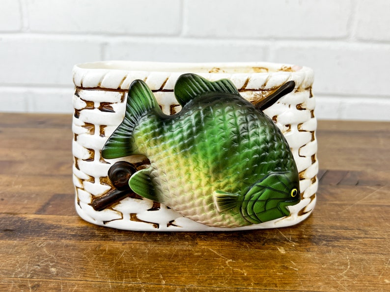 Vintage Bass Fish Indoor Planter Nautical Wall Art Fish Tank - Etsy