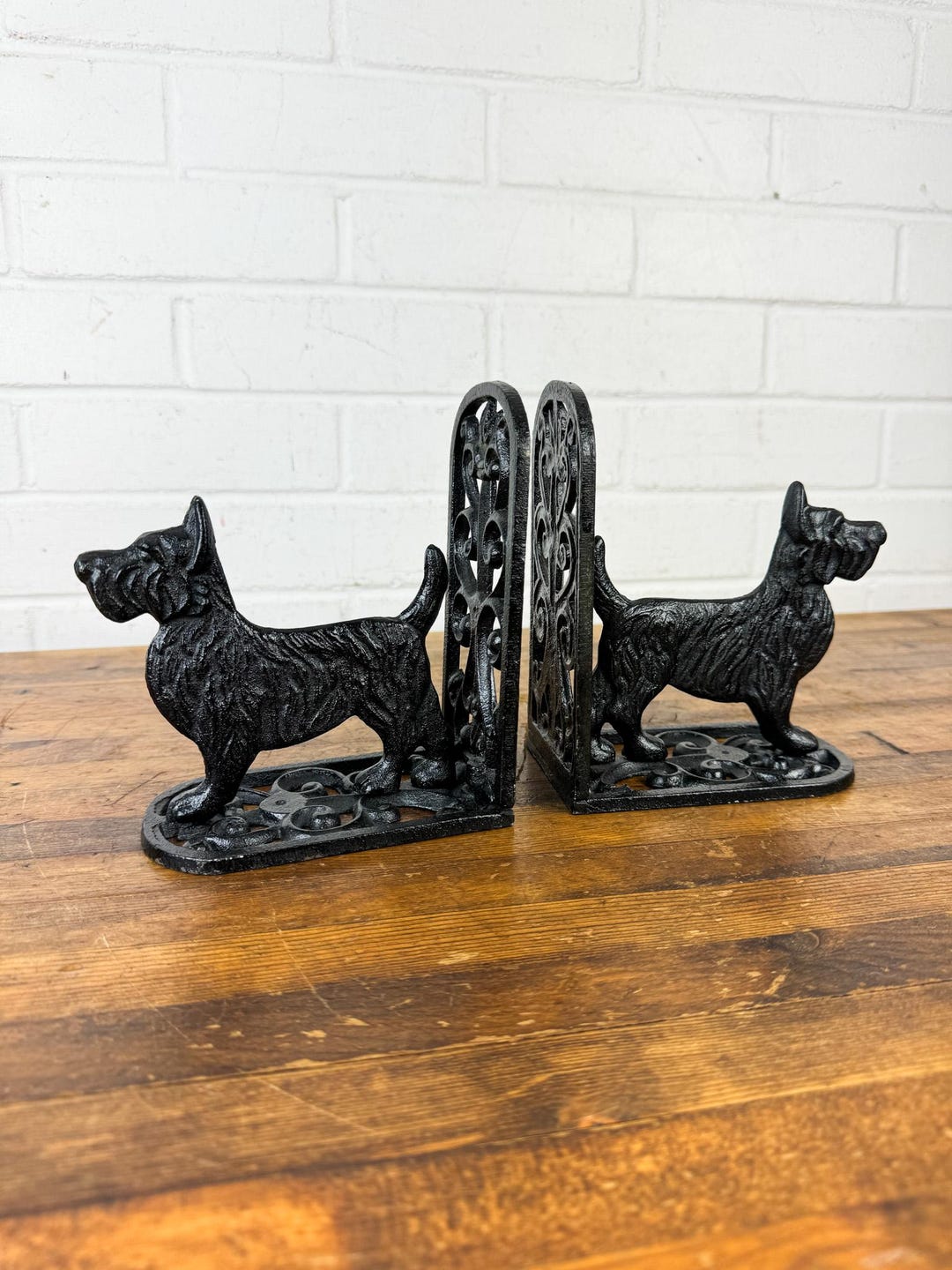Vintage Black Metal Scottie Dog Bookends Decorative Dog Bookends - Etsy