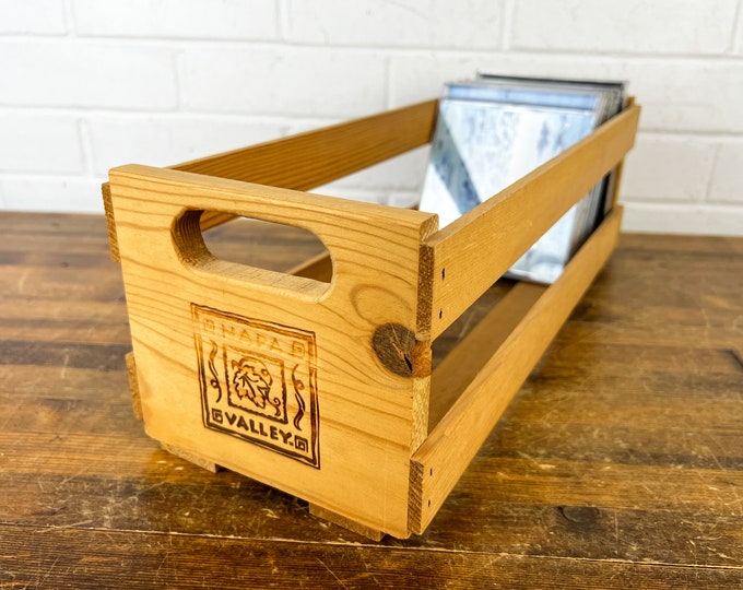 Vintage Napa Valley Wood Storage Display Container or CD Holder With ...