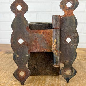 Pair of Distressed Metal Hinges - Etsy