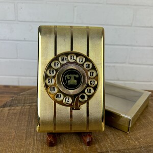 Vintage Gold Phone Dial Telephone Number Directory Rotary Dial Index ...