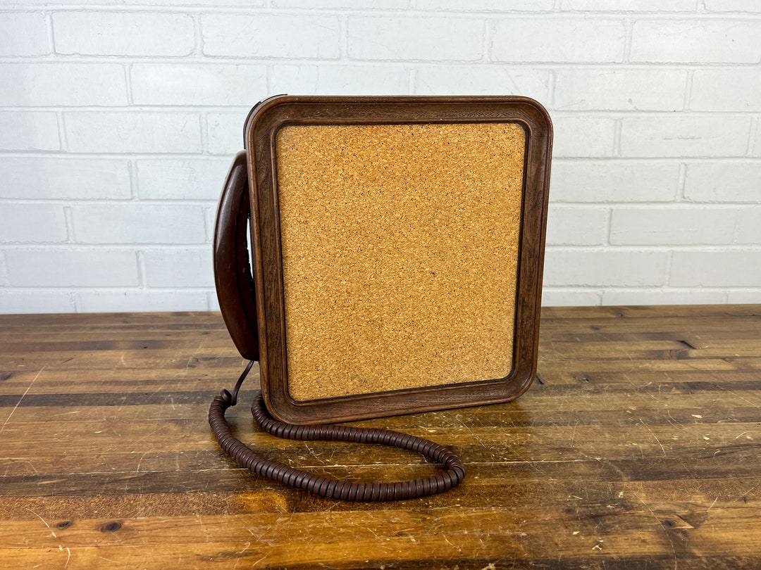 Vintage Hanging Corkboard Phone Combo With Phone Book Storage Prop Only ...