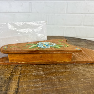 Vintage Handmade Wooden Scissor Holder With Blue Flowers Wood Holder ...