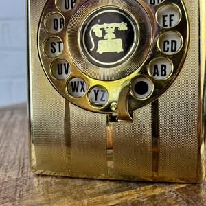 Vintage Gold Phone Dial Telephone Number Directory Rotary Dial Index ...