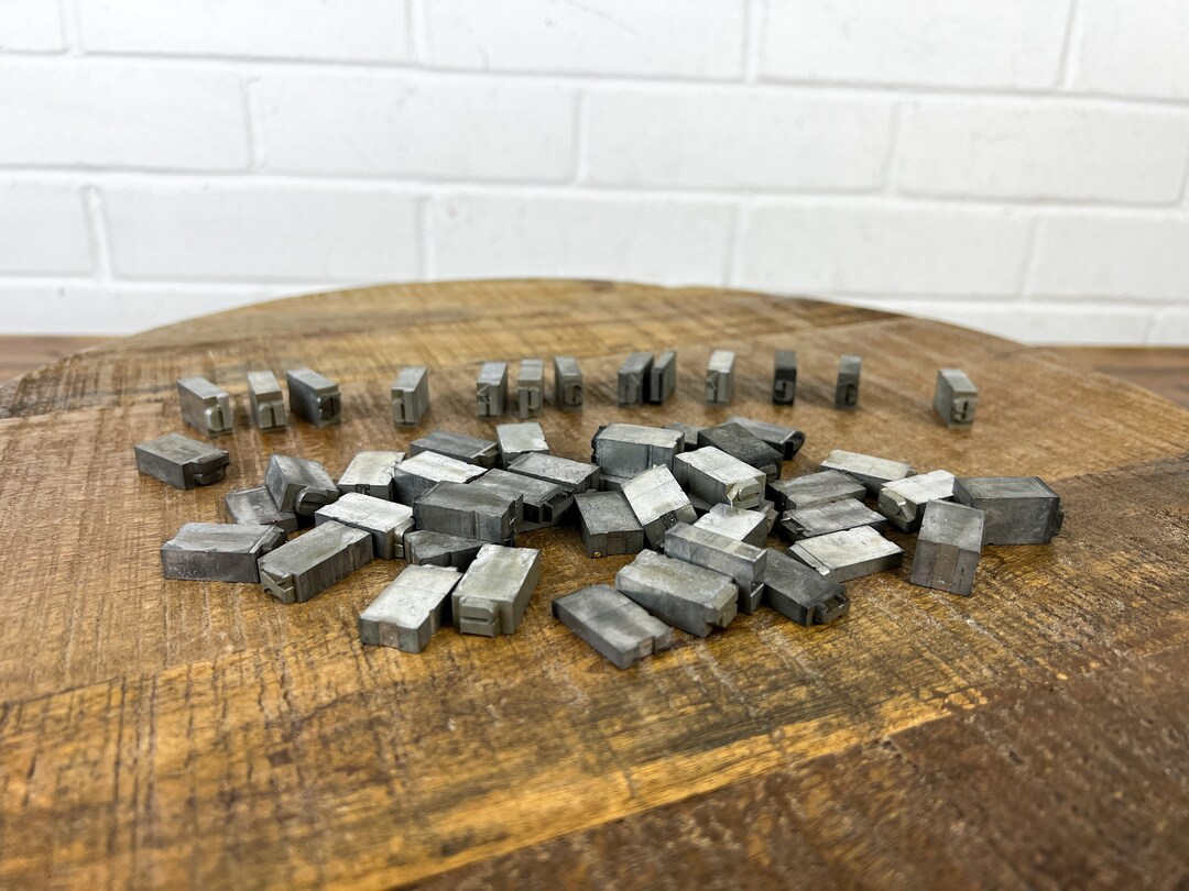 2 Pounds Vintage Lowercase Metal Letterpress Letter Blocks Small Lower ...