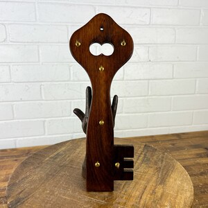 Vintage Vertical Wood Key Holder Shaped Like a Key With 6 Hooks Wooden ...