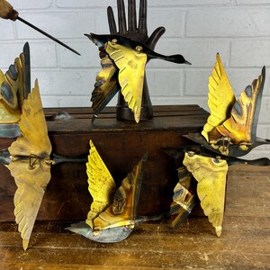4 Piece Vintage Hanging Metal Flying Geese Boho Decor Goose Lover - Etsy