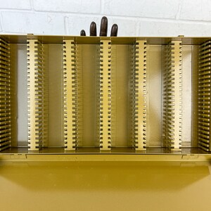 Vintage Light Gold Metal 35mm Slide Box With Latch and Handle Projector ...