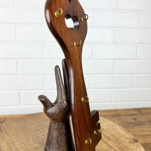 Vintage Vertical Wood Key Holder Shaped Like a Key With 6 Hooks Wooden ...