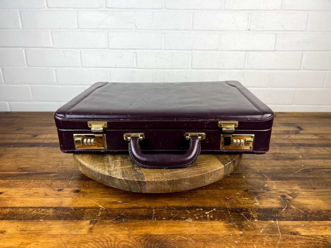 Distressed Vintage Brown Leather Briefcase Box Old Briefcase Prop ...