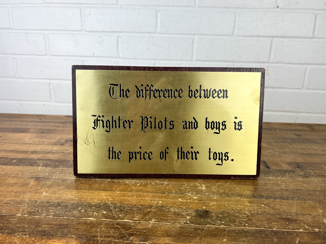 Vintage Funny Fighter Pilot Sign With Wooden Backing Wall Hanging the ...