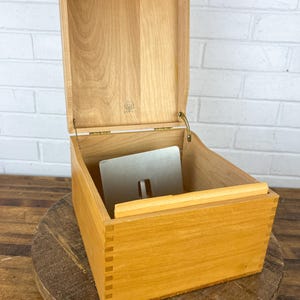 Vintage Wooden File Box With Box Joint Corners for 5x8 Cards 4x6 Index ...