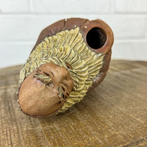 Vintage Handcrafted Stoneware Oil Lamp Figurine Happy Old Man Windridge ...