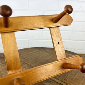 Vintage Light Brown Wood Peg Rack for the Wall Wooden Wall Rack With ...
