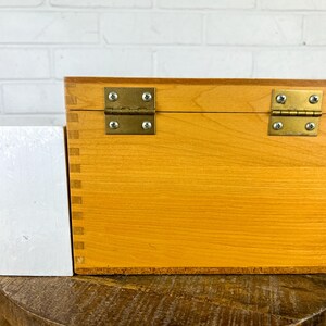 Vintage Wooden File Box With Box Joint Corners for 5x8 Cards 4x6 Index ...